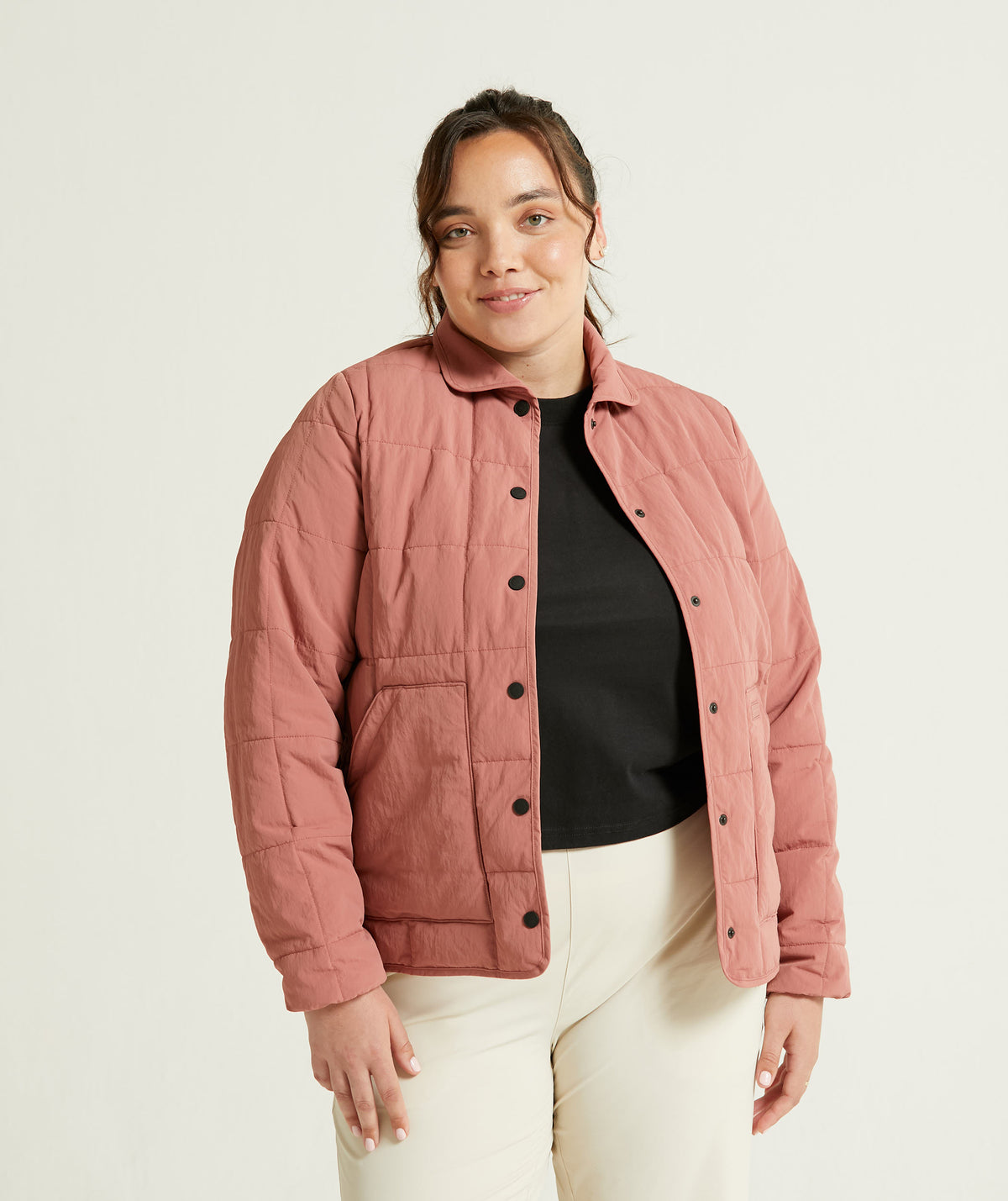 Ladies Quilted Puffer Jacket - Rose | Women's Clothing | FOM SA