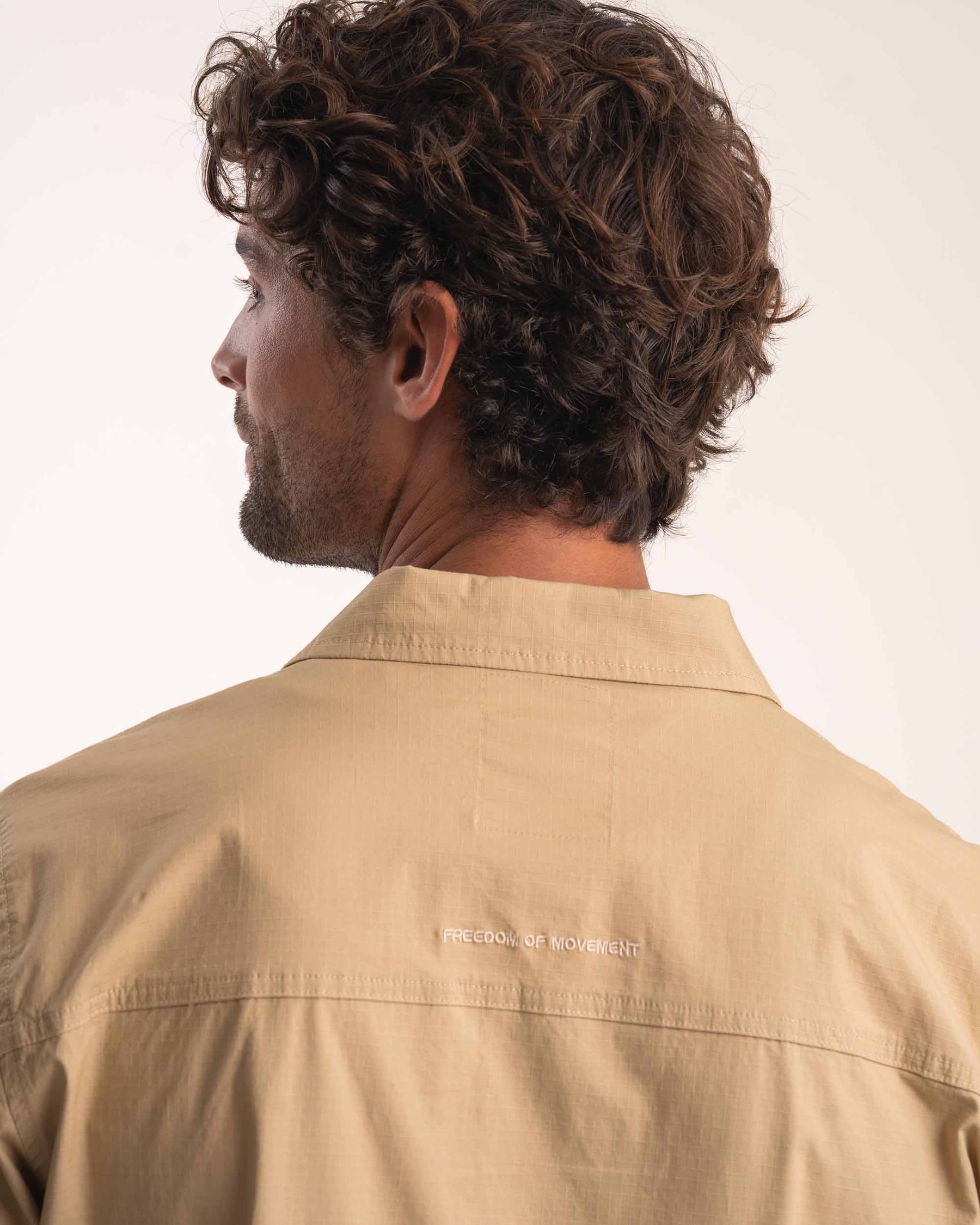 Mens Ripstop Lightweight Shacket - Stone | Tops | FOM SA