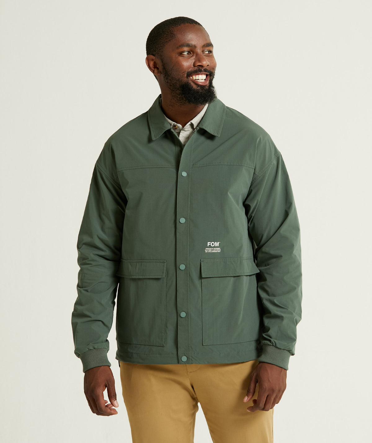 Mens Button Through Jacket - Hunter Green | Winter clothing | FOM SA