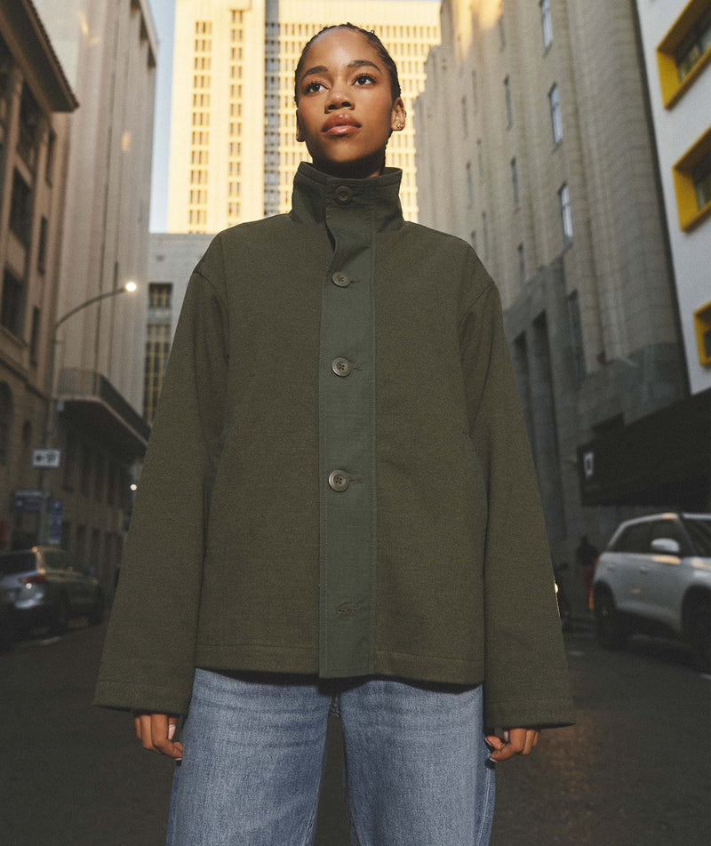 Ladies Melton Button Jacket - Bottle Green | Women's Clothing | FOM SA